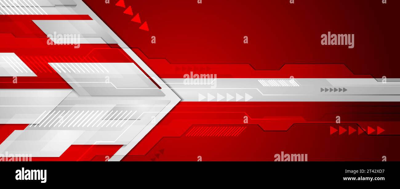 Red grey tech corporate material Stock Vector Images - Alamy