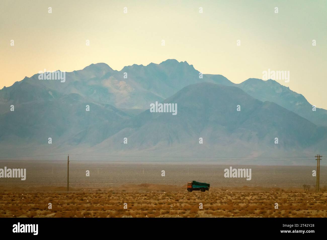 Tehran ambit, Iran. Gravelly desert (rock debris desert), distrophic ...