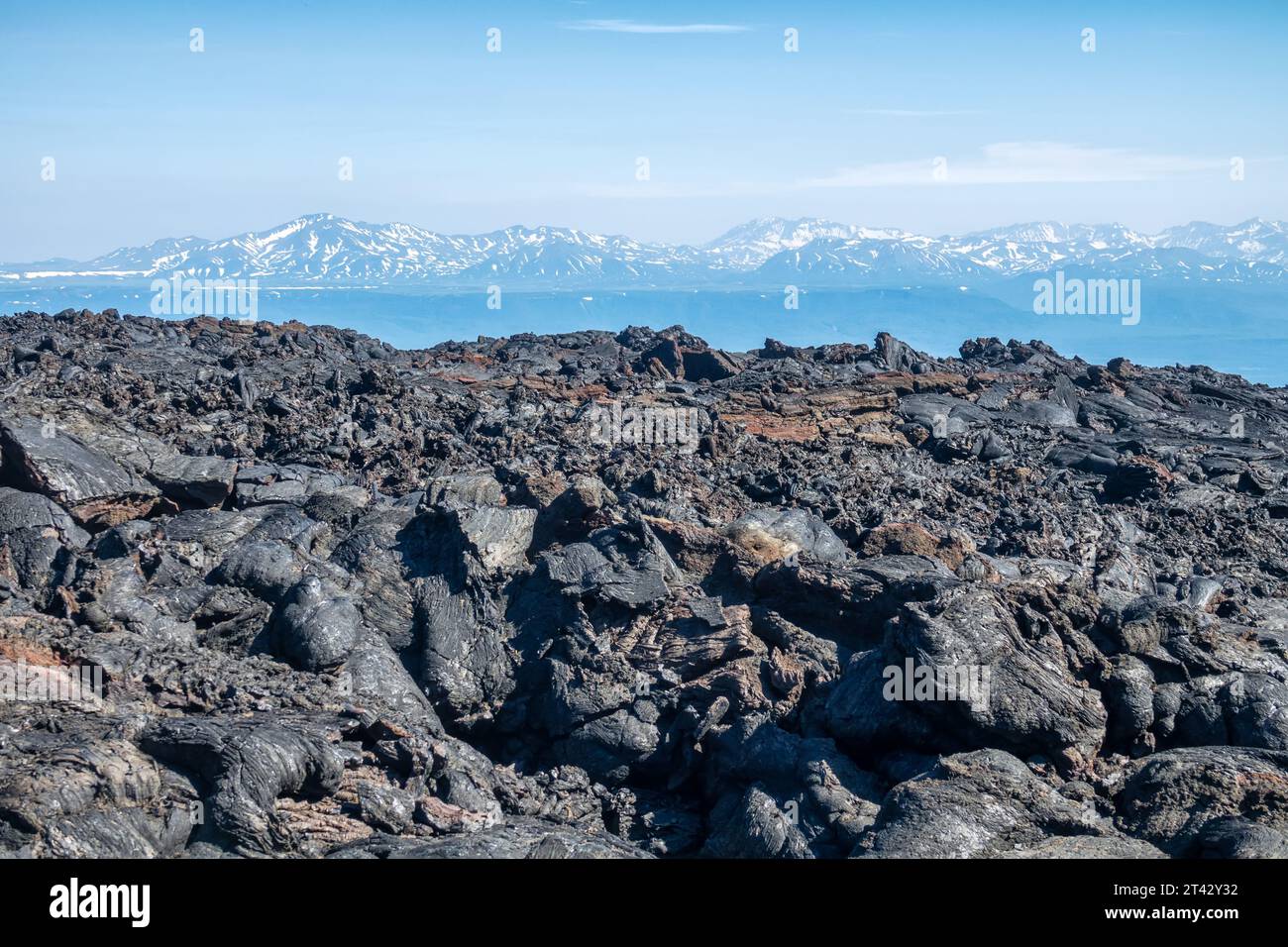 Variety of forms of basalt solidified lava (clinker): hawaiian is main ...