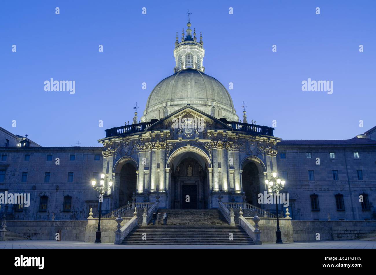 Sanctuary of Loyola at dusk in Azpeitia, Basque Country, Spain Stock ...