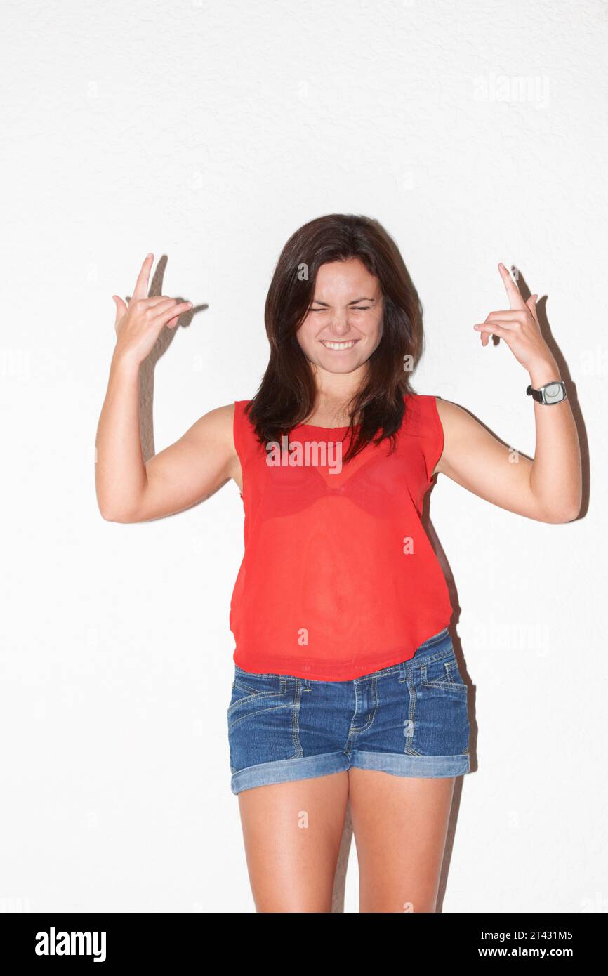 We rock hand signal hi-res stock photography and images - Alamy