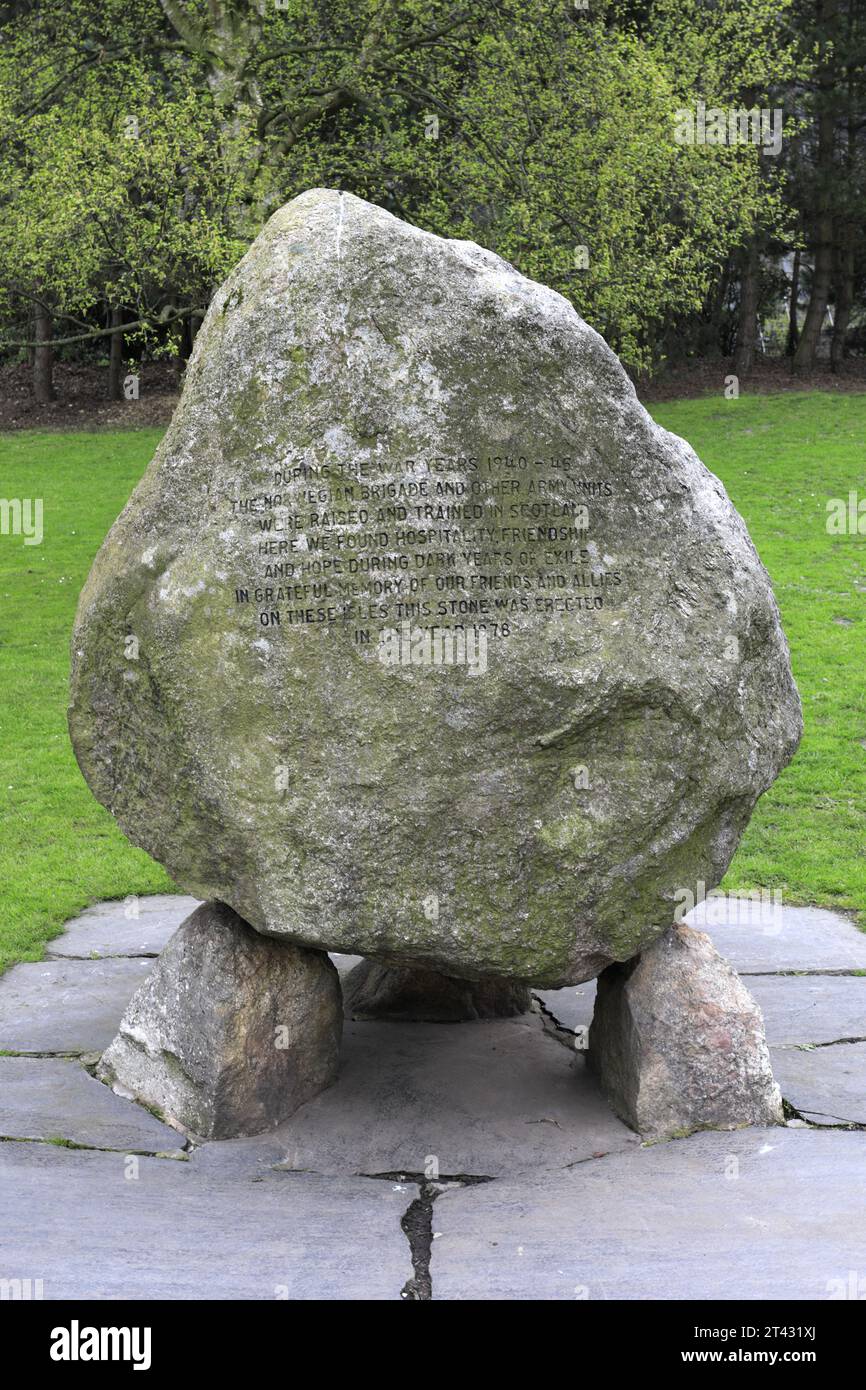 The Norwegian Memorial Stone, Princes Street Gardens, Edinburgh city ...