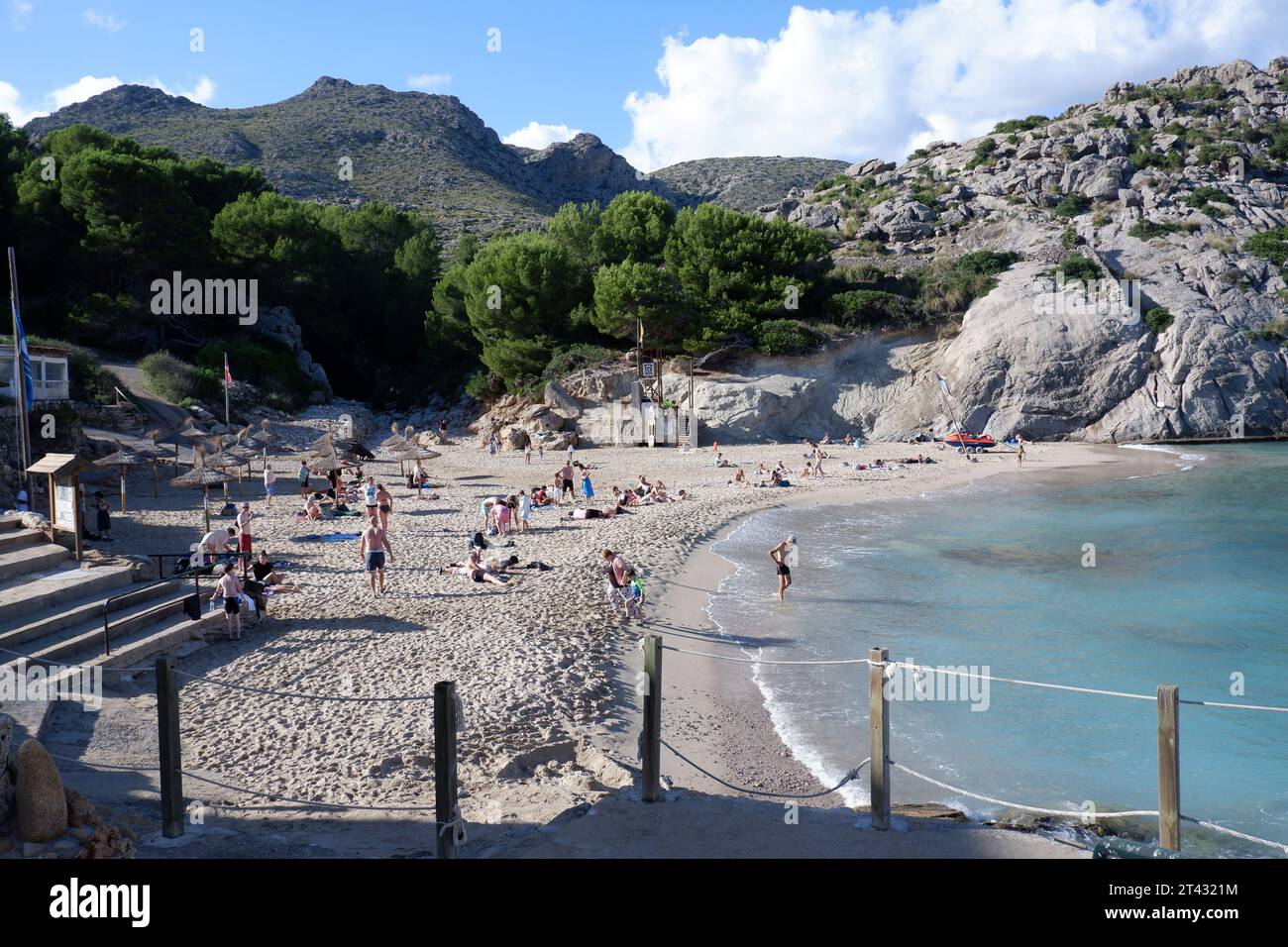 Cala Sant Vicenc, a secluded cove in the north west of Mallorca Stock ...