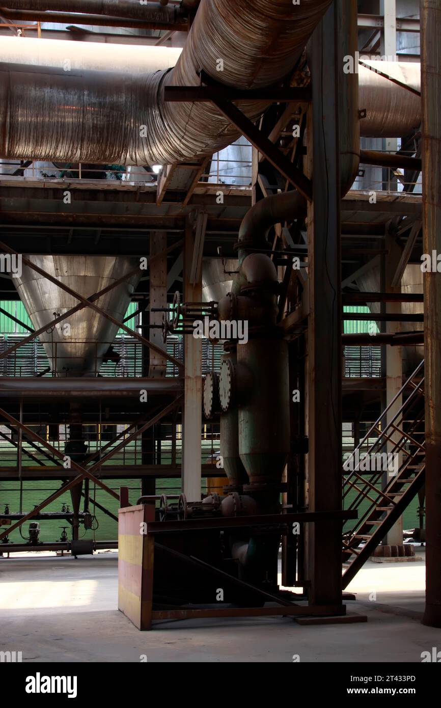 Iron and steel company mechanical equipment, closeup of photo Stock ...