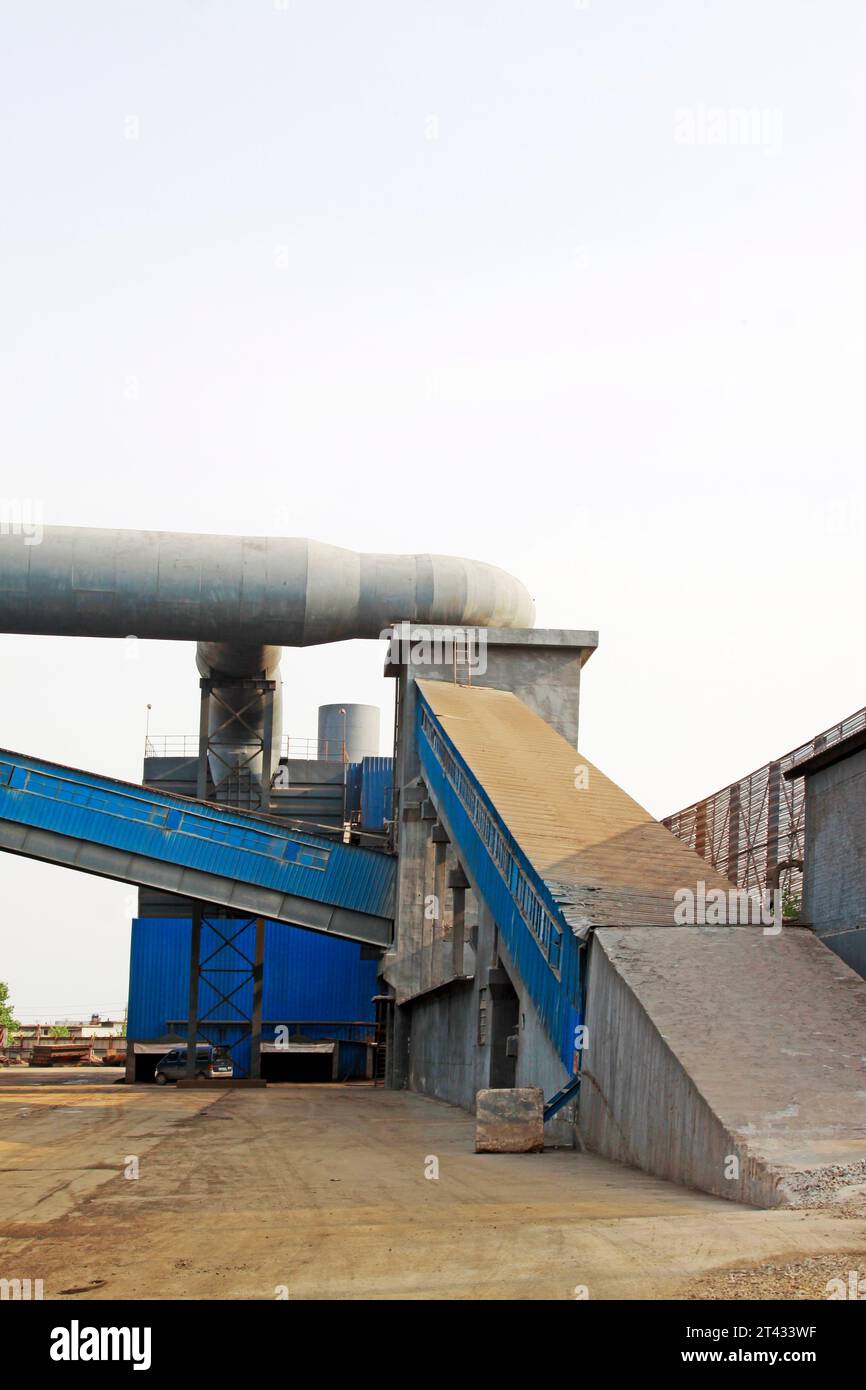Equipment and piping in a steel mill, closeup of photo Stock Photo - Alamy
