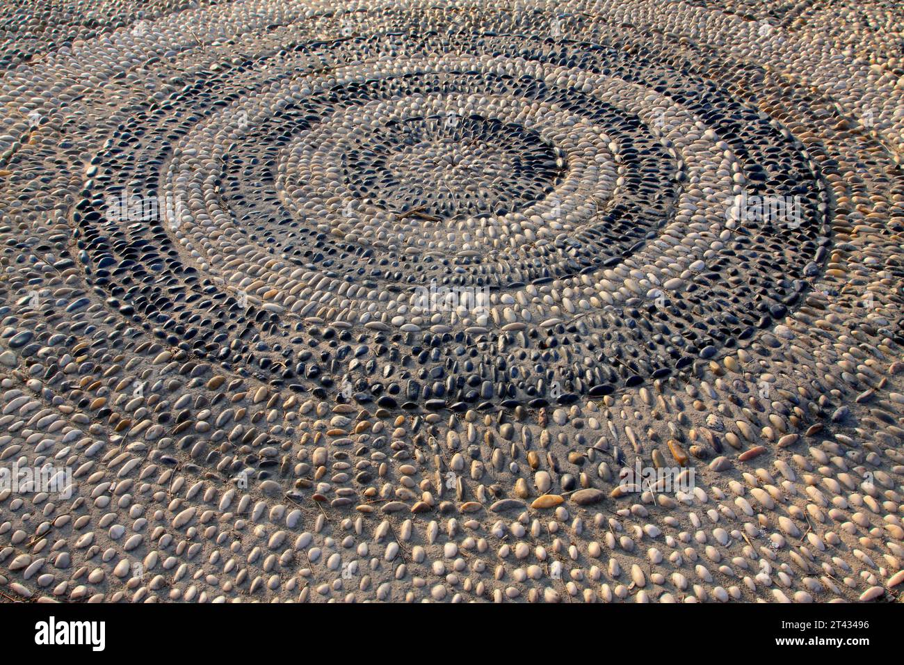 concentric circles landscape in a park north china Stock Photo - Alamy