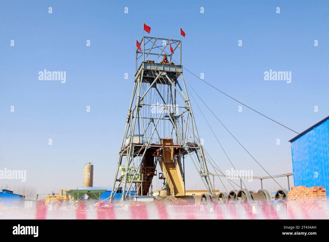 MACHENG - March 6: Drilling derrick in MaCheng iron mine on march 6 ...