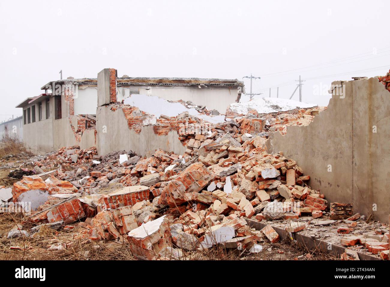 housing demolition materials in the demolition site Stock Photo - Alamy