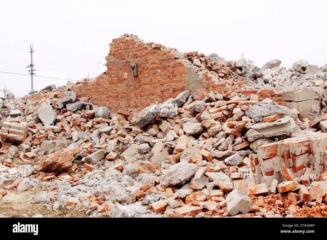 housing demolition materials in the demolition site Stock Photo - Alamy