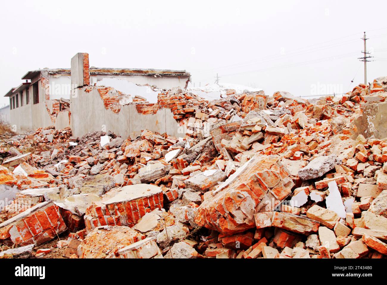 housing demolition materials in the demolition site Stock Photo - Alamy