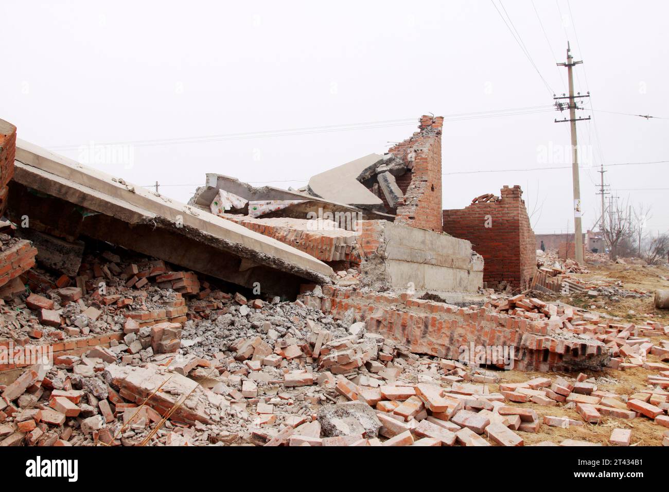 housing demolition materials in the demolition site Stock Photo - Alamy