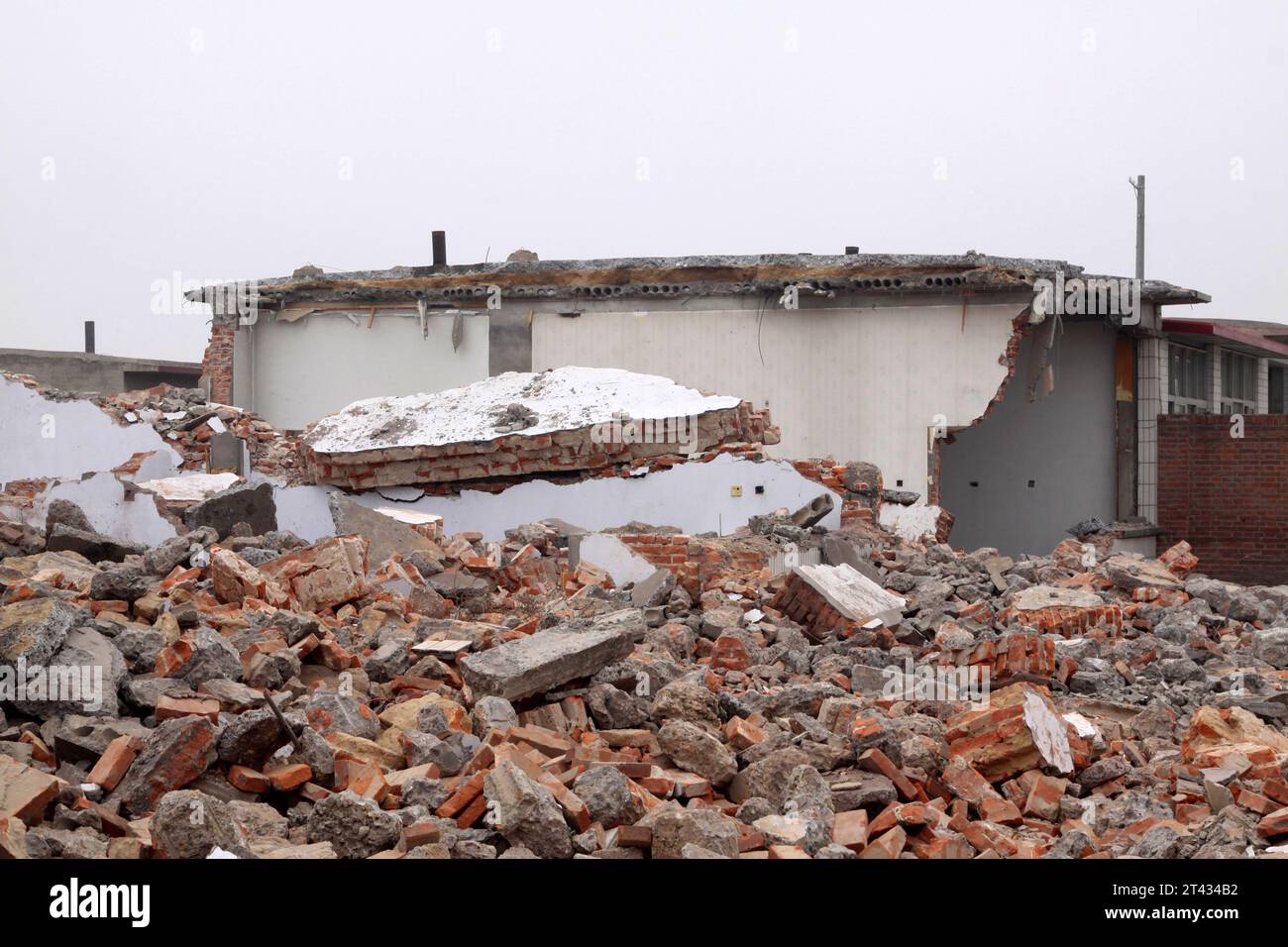housing demolition materials in the demolition site Stock Photo - Alamy