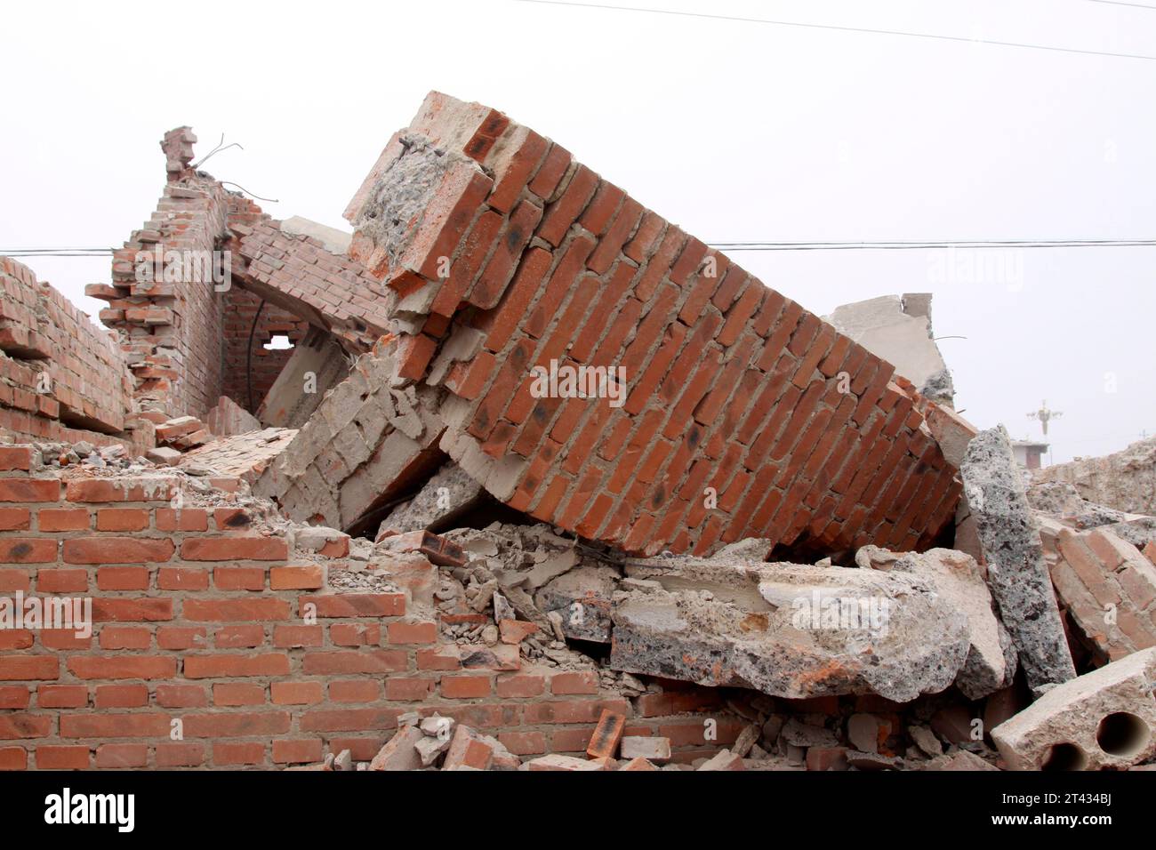 housing demolition materials in the demolition site Stock Photo - Alamy