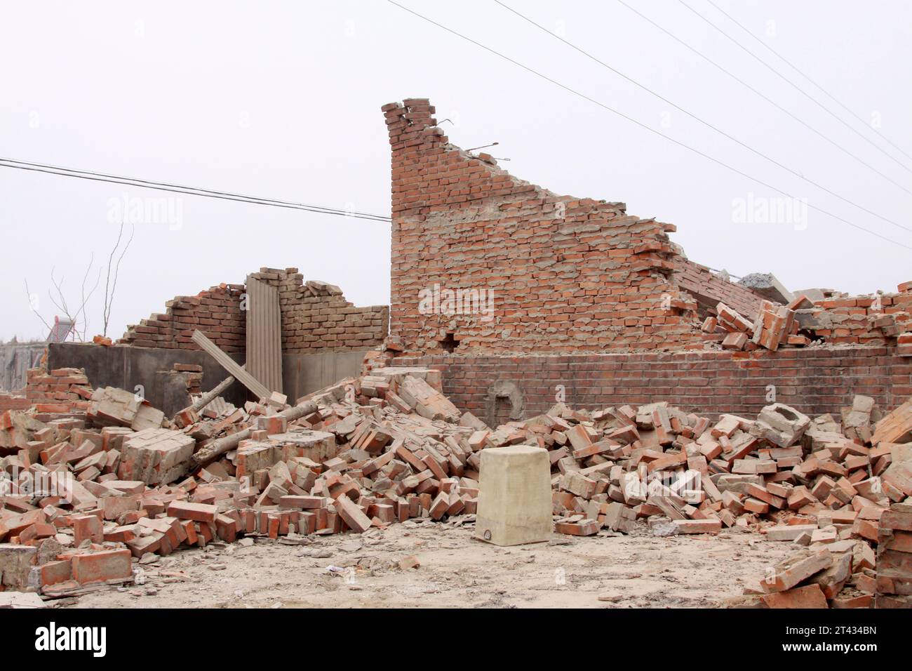 housing demolition materials in the demolition site Stock Photo - Alamy