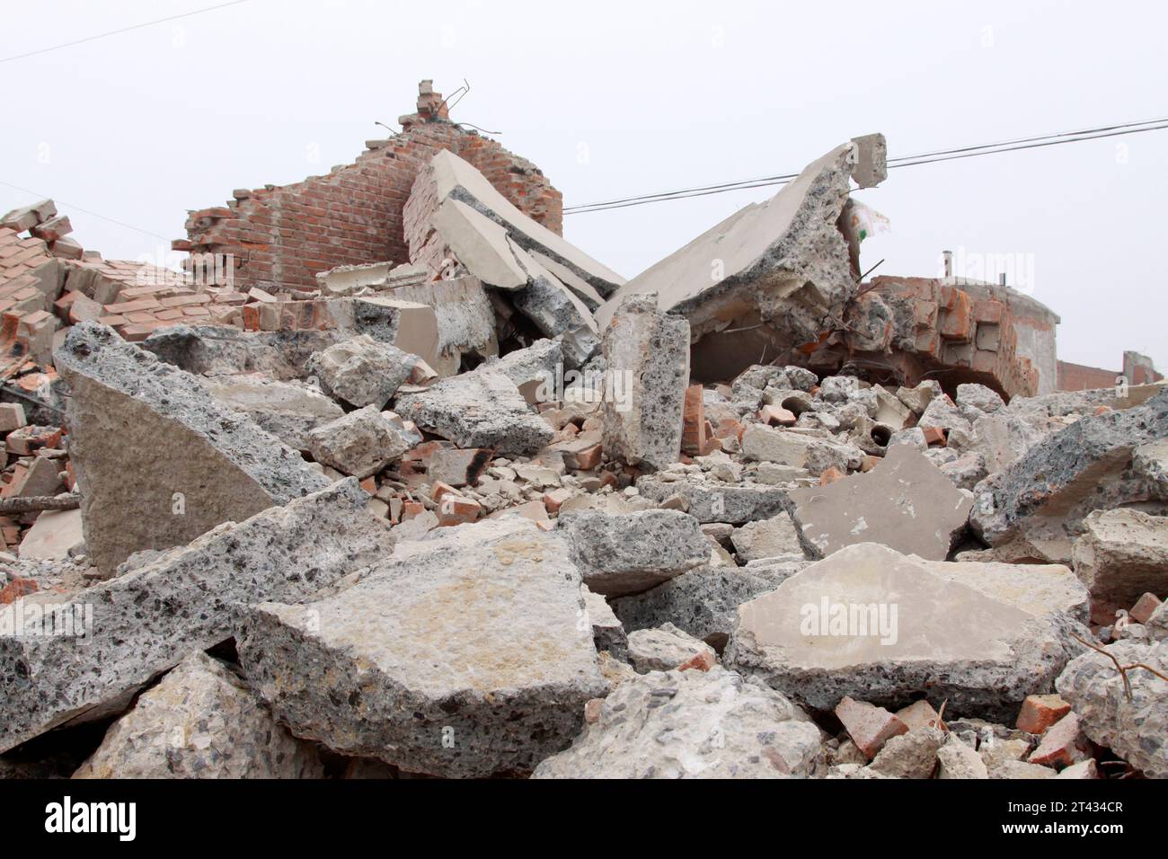 housing demolition materials in the demolition site Stock Photo - Alamy