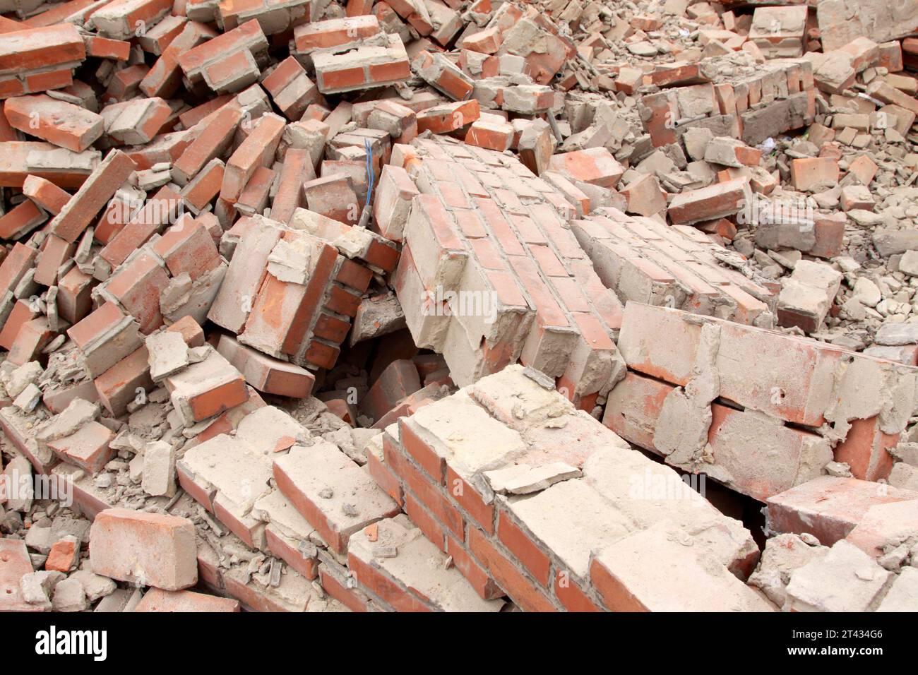 collapsed walls in the demolition site Stock Photo - Alamy