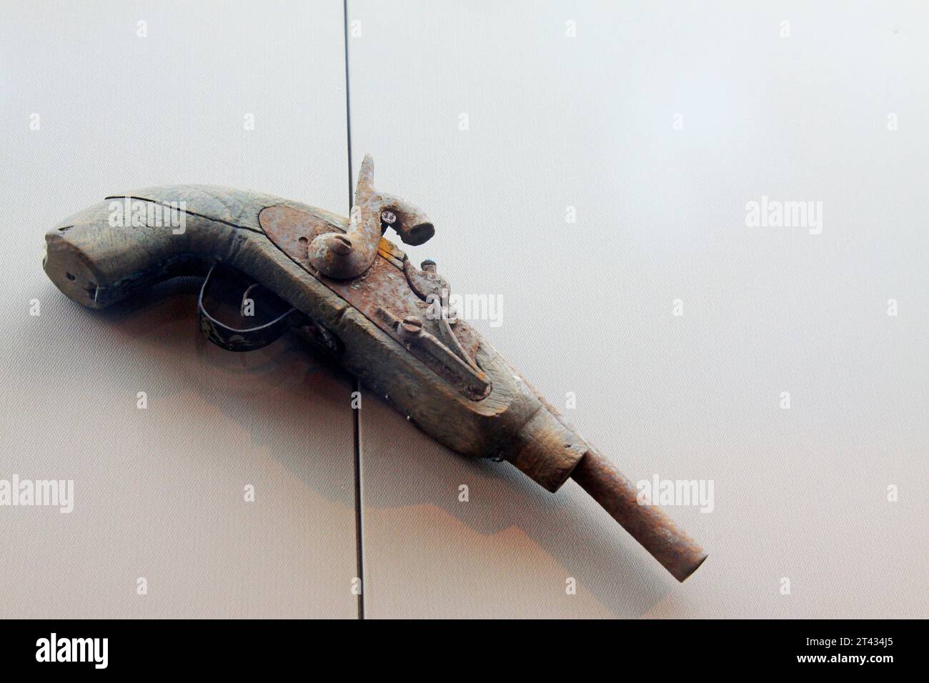 original abandoned pistol in a museumj, closeup of photo Stock Photo ...