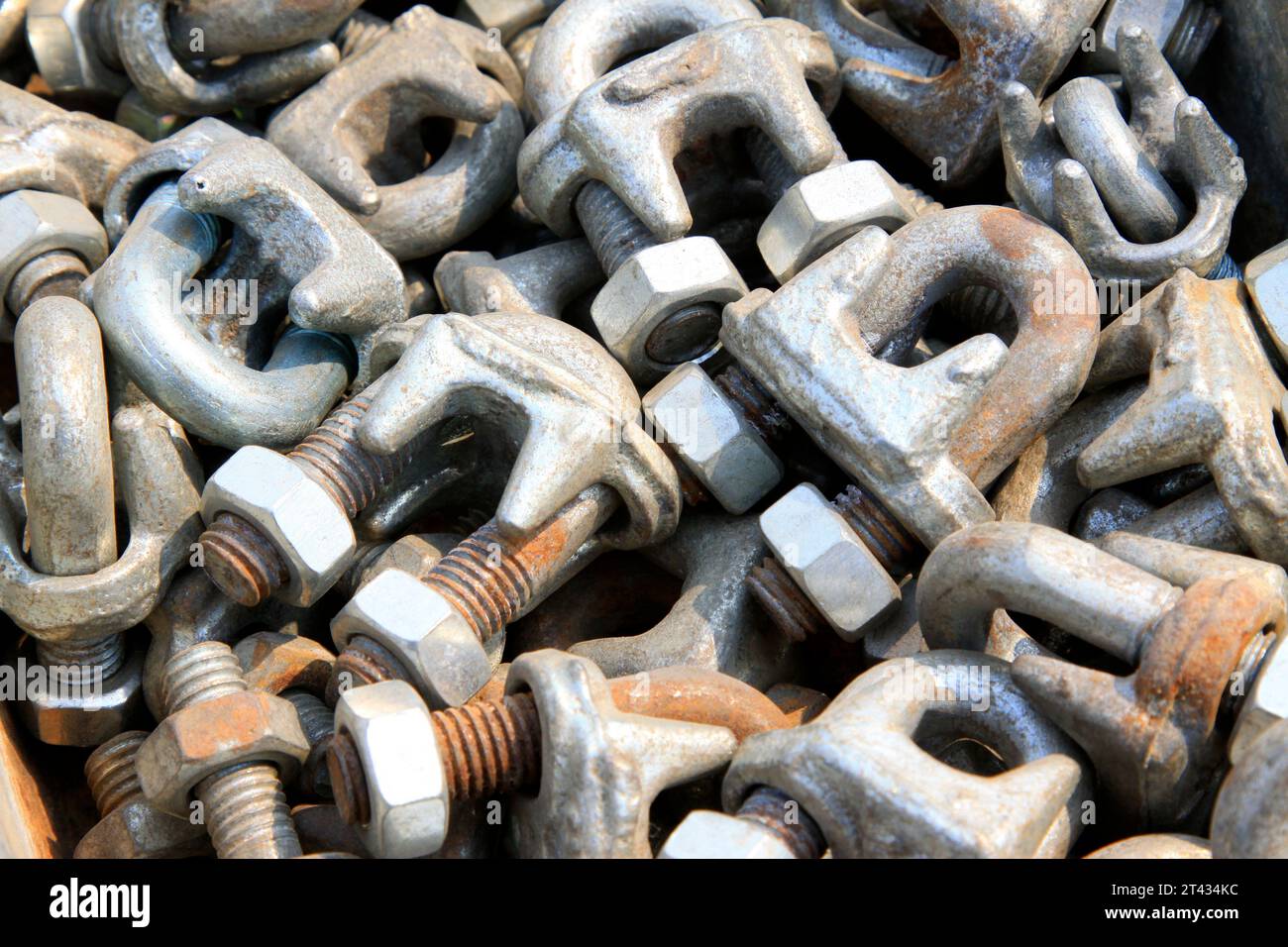 metal parts and fasteners, closeup of photo Stock Photo - Alamy