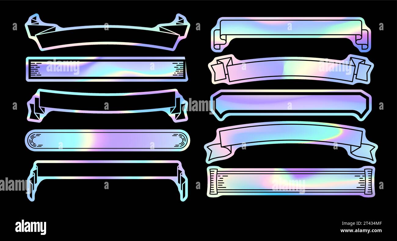 Label set with horizontal hologram sticker design.It is vector data ...