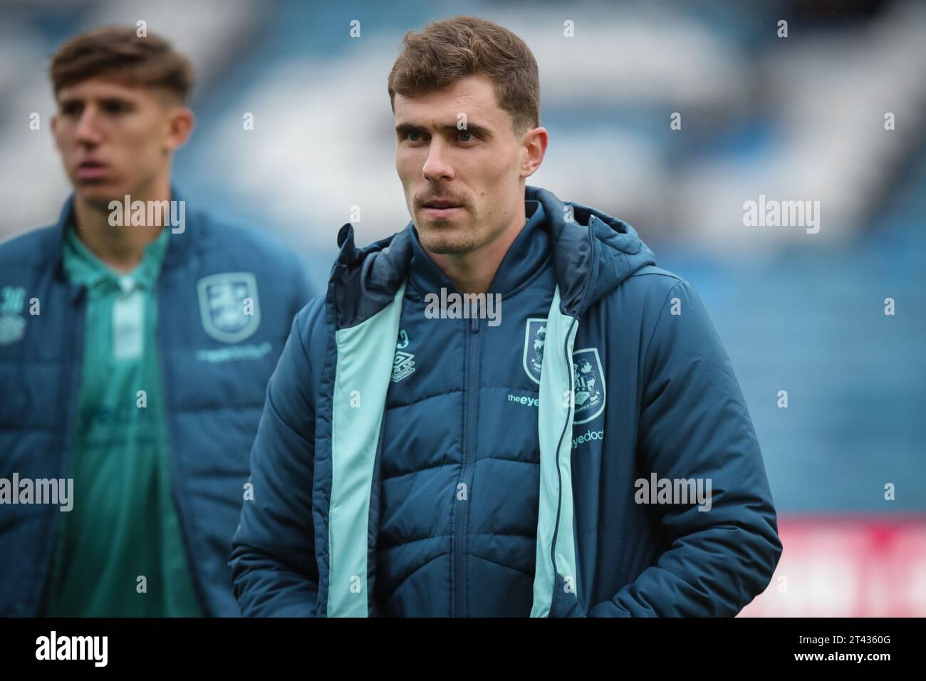 Josh Ruffels #3 of Huddersfield Town arrives at Elland Road Stadium ...