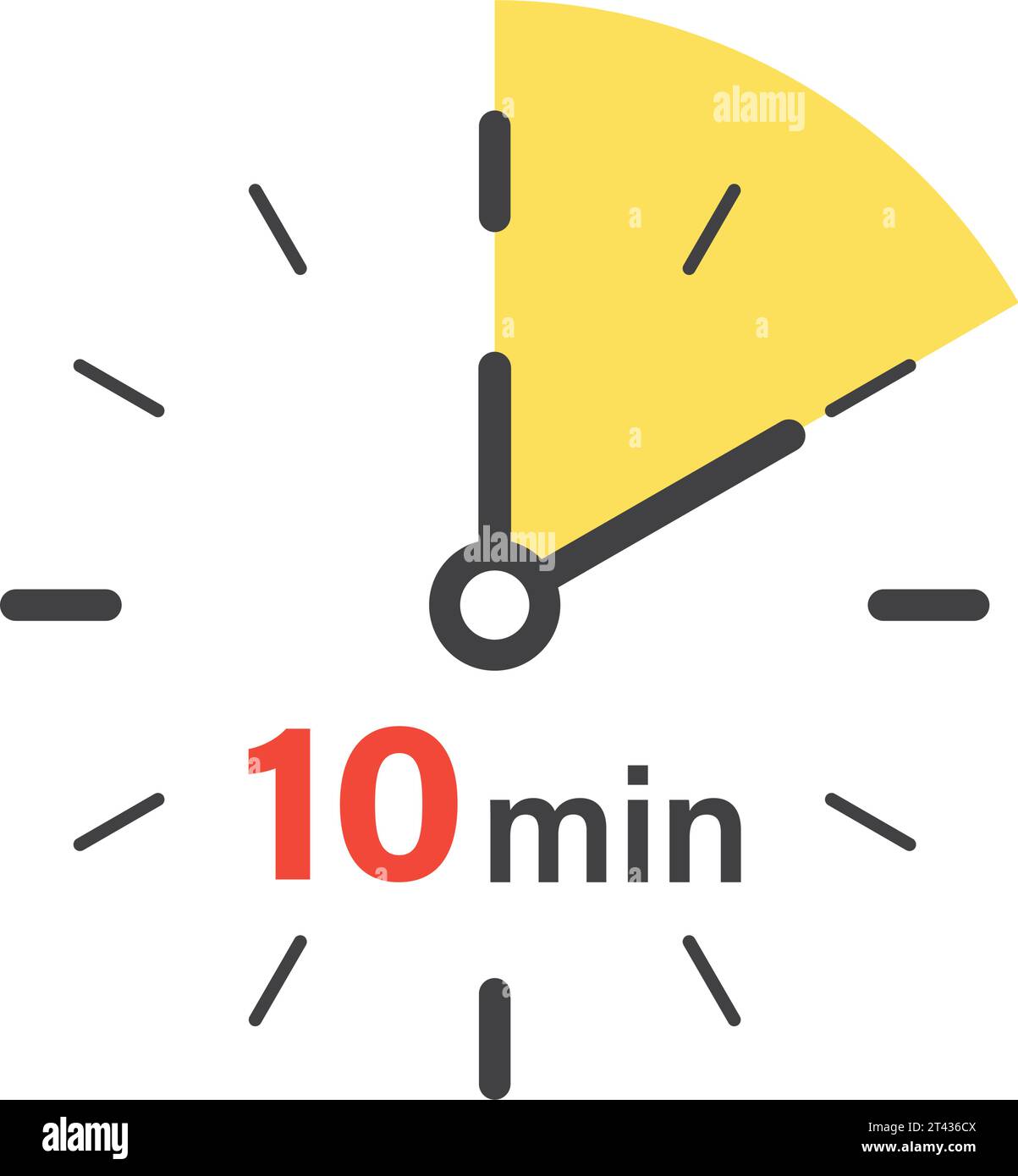 10 minutes on stopwatch icon in flat style. Clock face timer vector ...