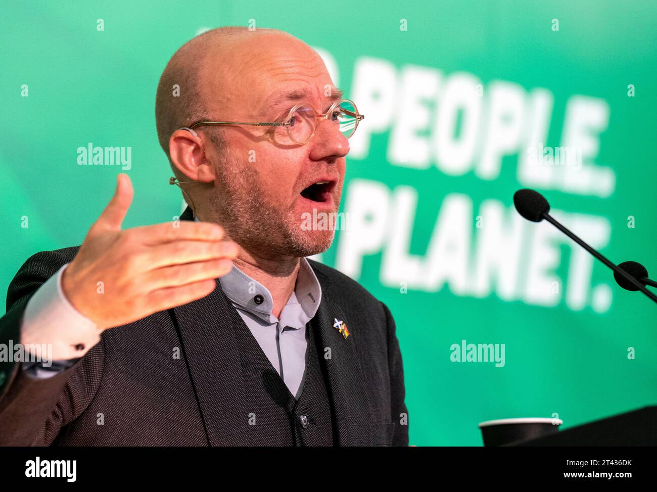 Scottish Green Party co-leader Patrick Harvie delivers his keynote ...