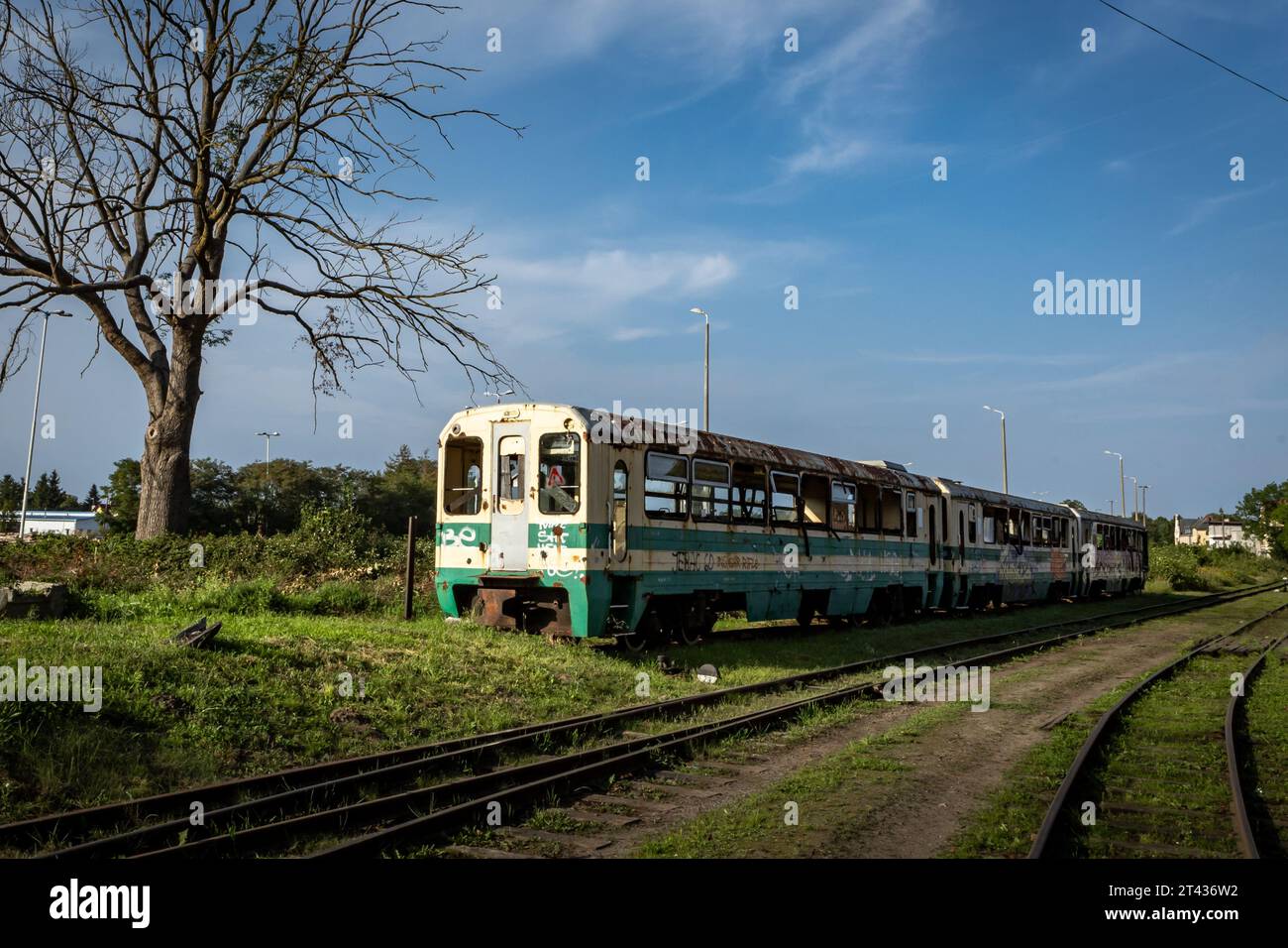 Gryfice, Poland - September 19, 2023: Old rusted passenger car train at ...