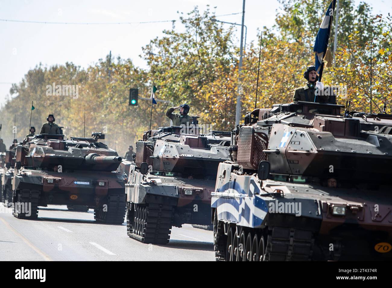 Thessaloniki, Greece. 28th Oct, 2023. Greek Army Leopard 2A5 Tanks take ...