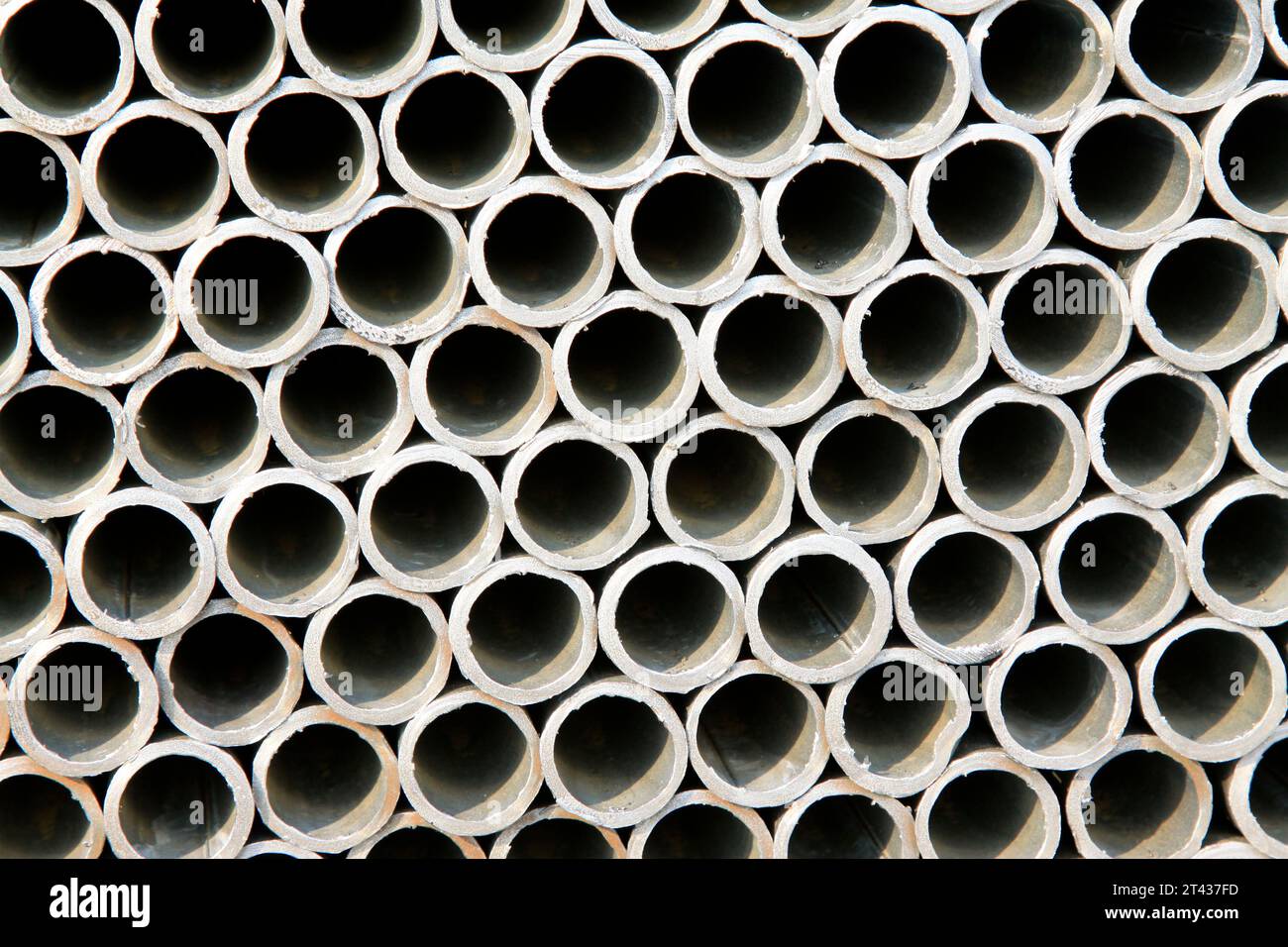 seamless steel tube cross section in a construction site Stock Photo ...