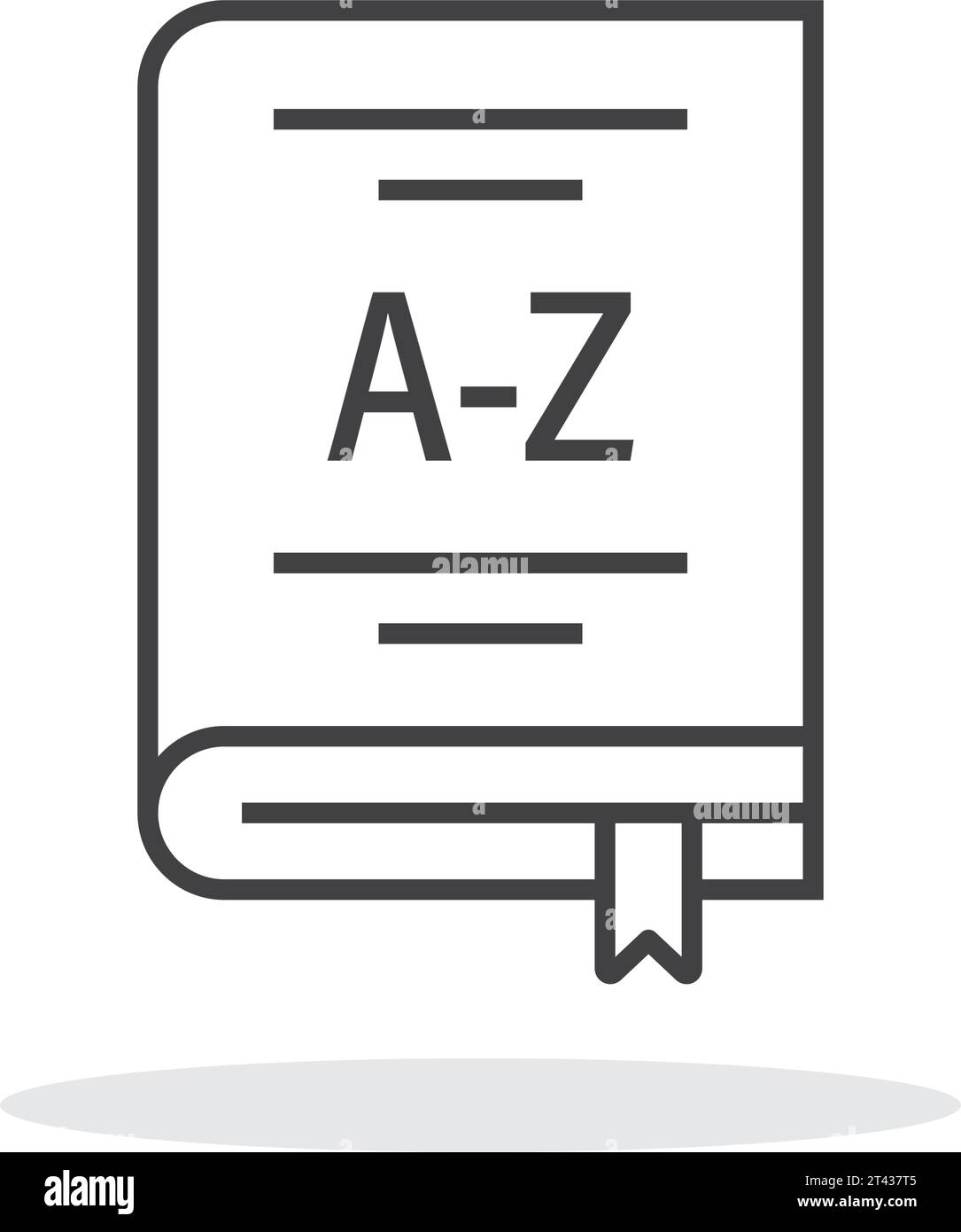 Glossary book icon in flat style. Guidebook encyclopedia vector ...