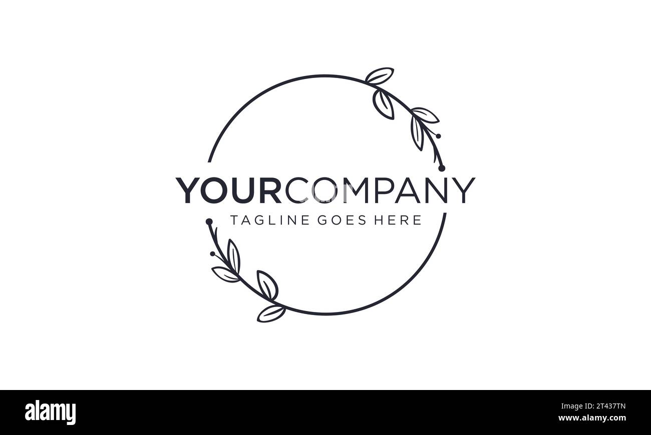 Creative flower frame logo design concept editable Stock Vector Image ...