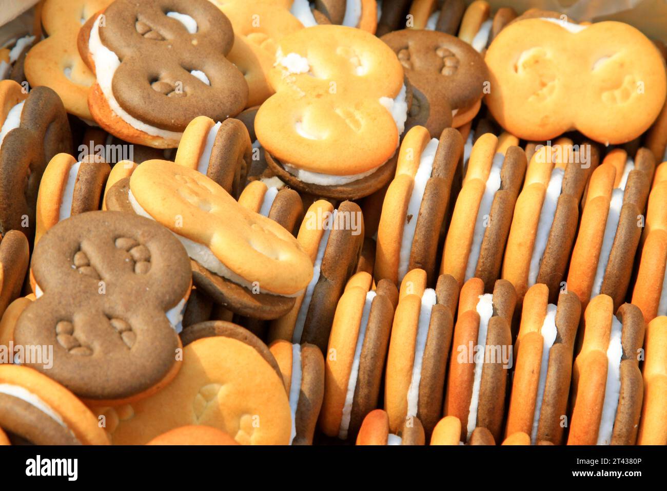 Chinese traditional food, Butter sandwich biscuit, closeup of photo ...