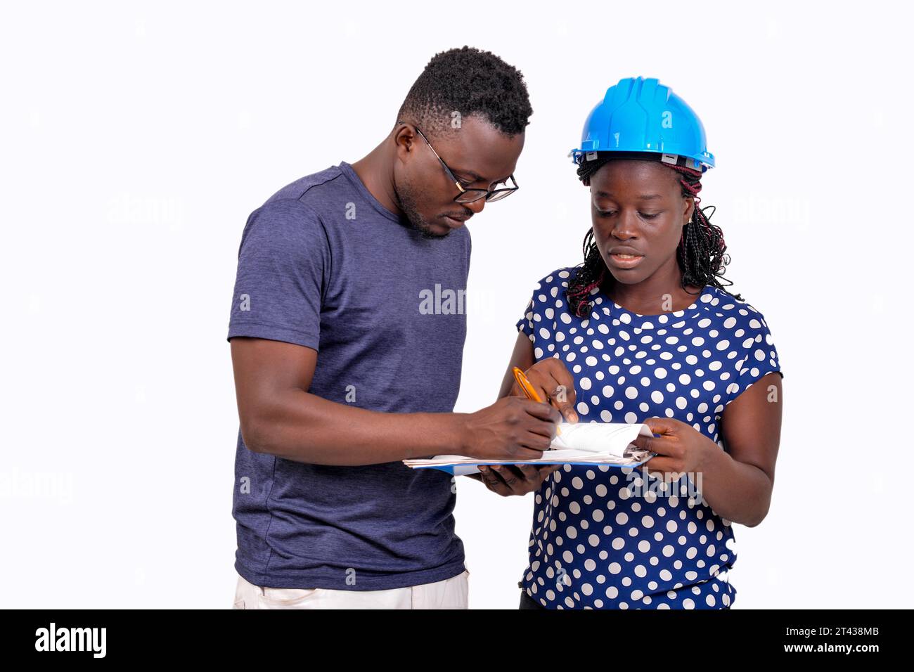 Two engineers working in construction hi-res stock photography and ...