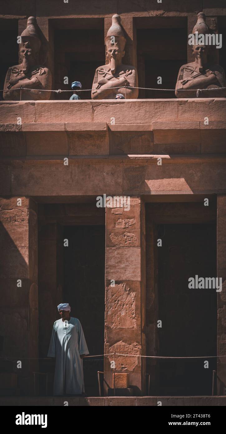 Carved into the cliffs, the Mortuary temple of Hatshepsut's alcove ...
