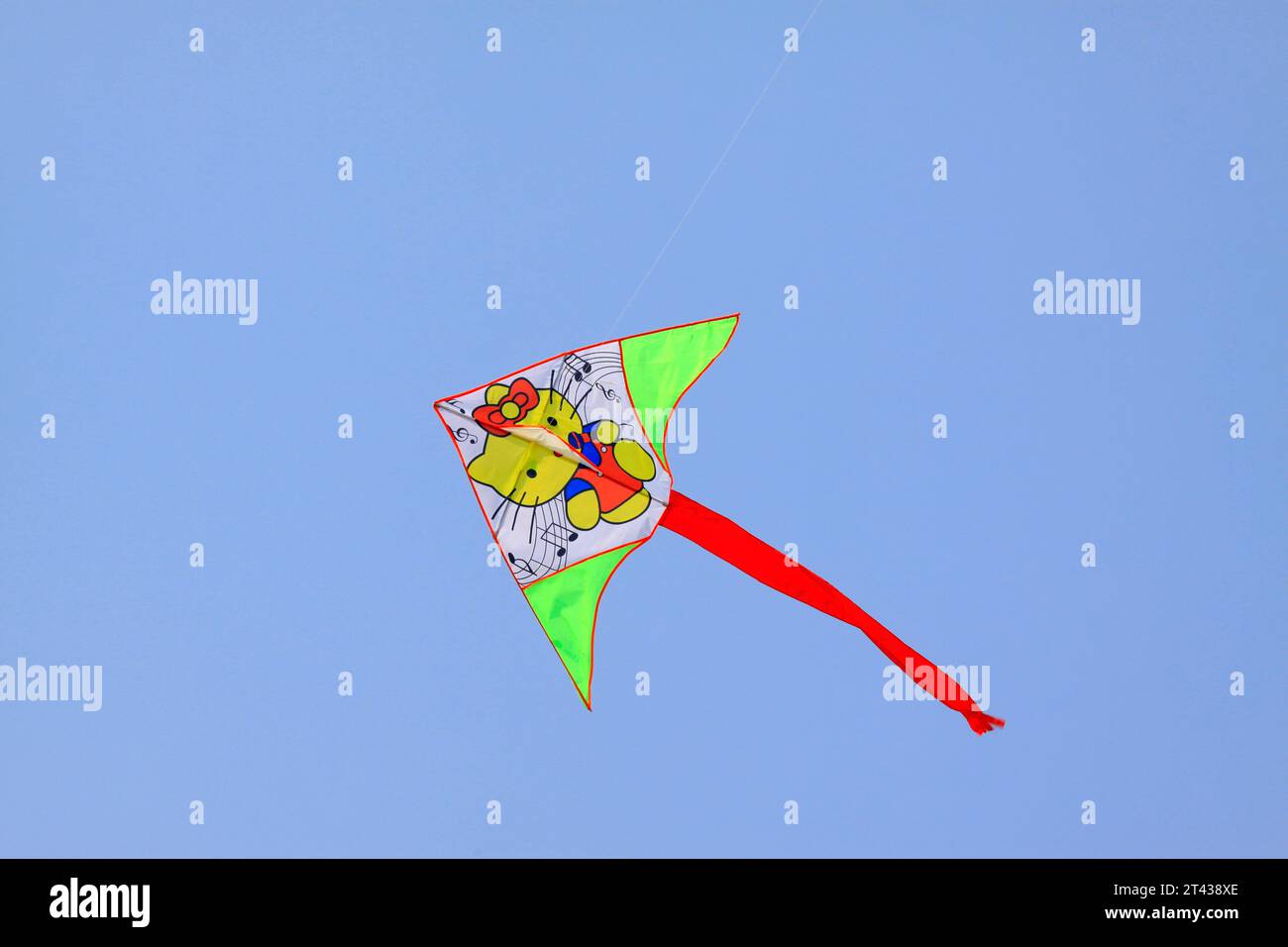 Cartoon characters modelling kite in the sky Stock Photo - Alamy