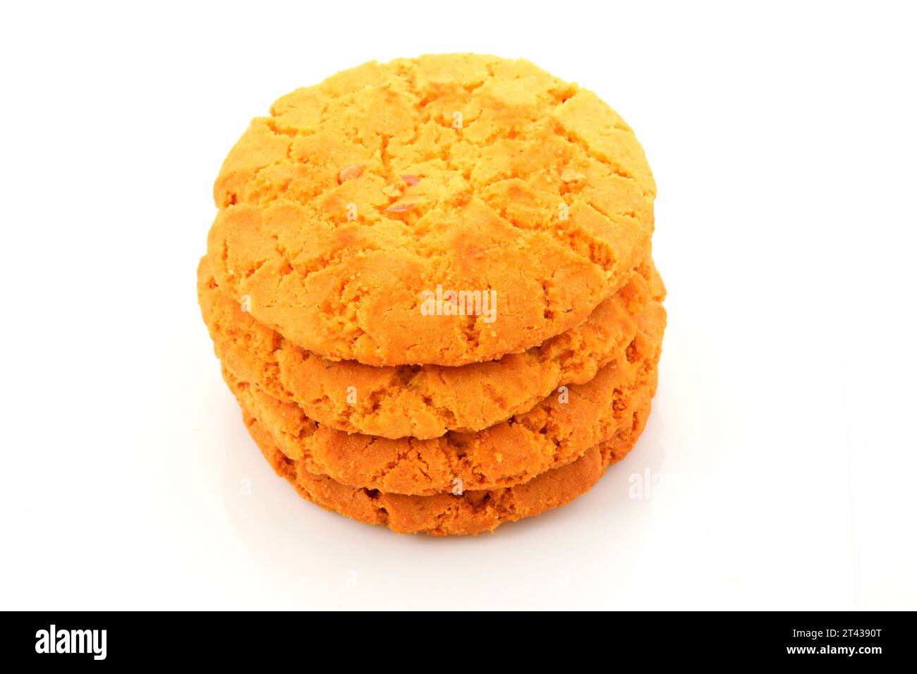 Walnut cake biscuit on a white background Stock Photo - Alamy