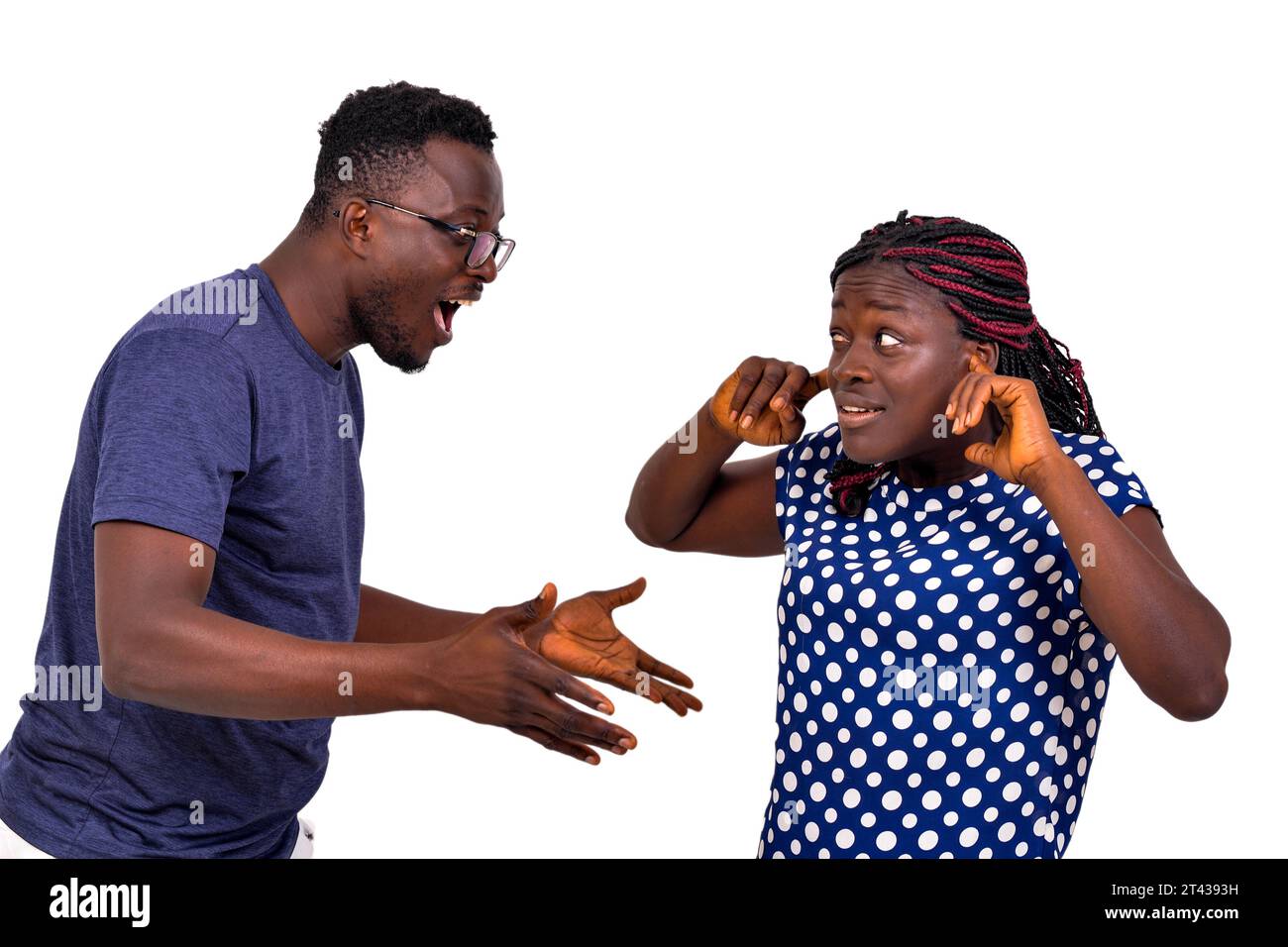 portrait of an angry young couple. angry man screaming at his ...