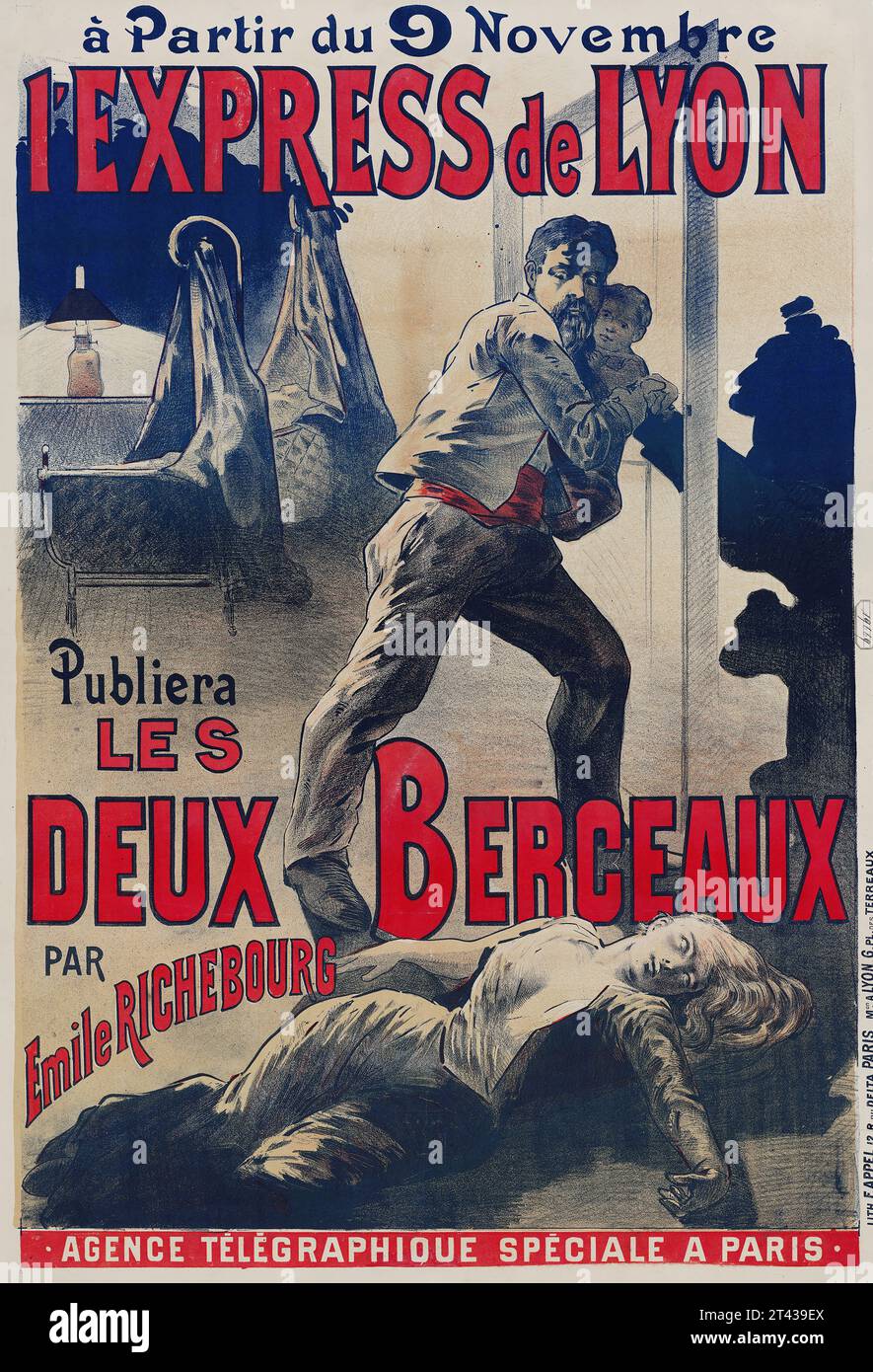 French Penny Dreadful, Victorian horror news paper c1800 Stock Photo ...