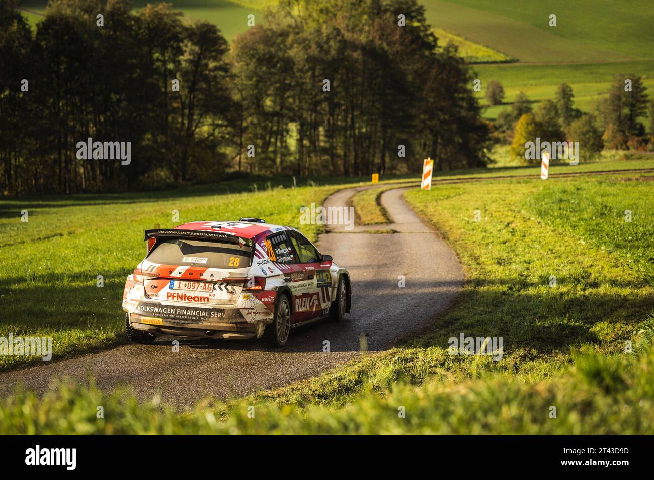 Passau, Allemagne. 28th Oct, 2023. 28 Miko MARCZYK (POL), Szymon GOSPODARCZYK (POL), SKODA FABIA ...