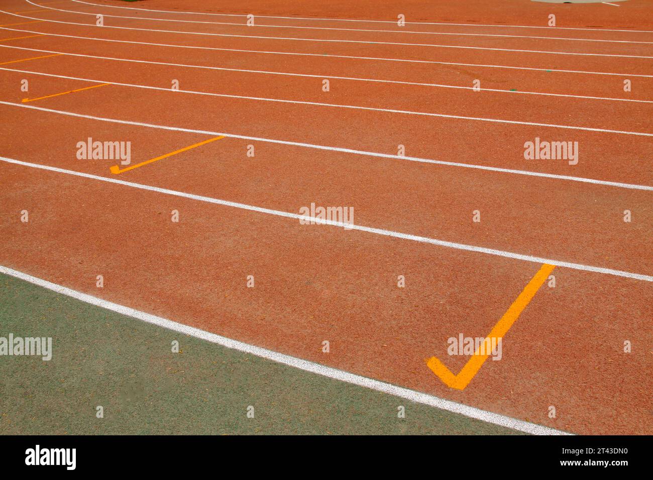 plastic runway in a sports ground in a middle school Stock Photo - Alamy