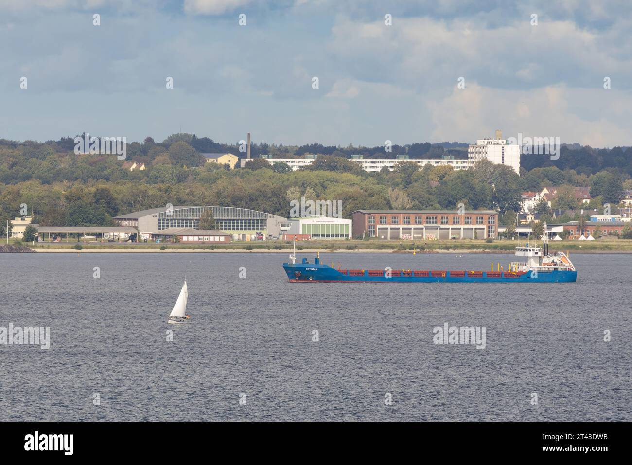cargo vessel in the baltic sea near by the harbour in kiel Stock Photo ...