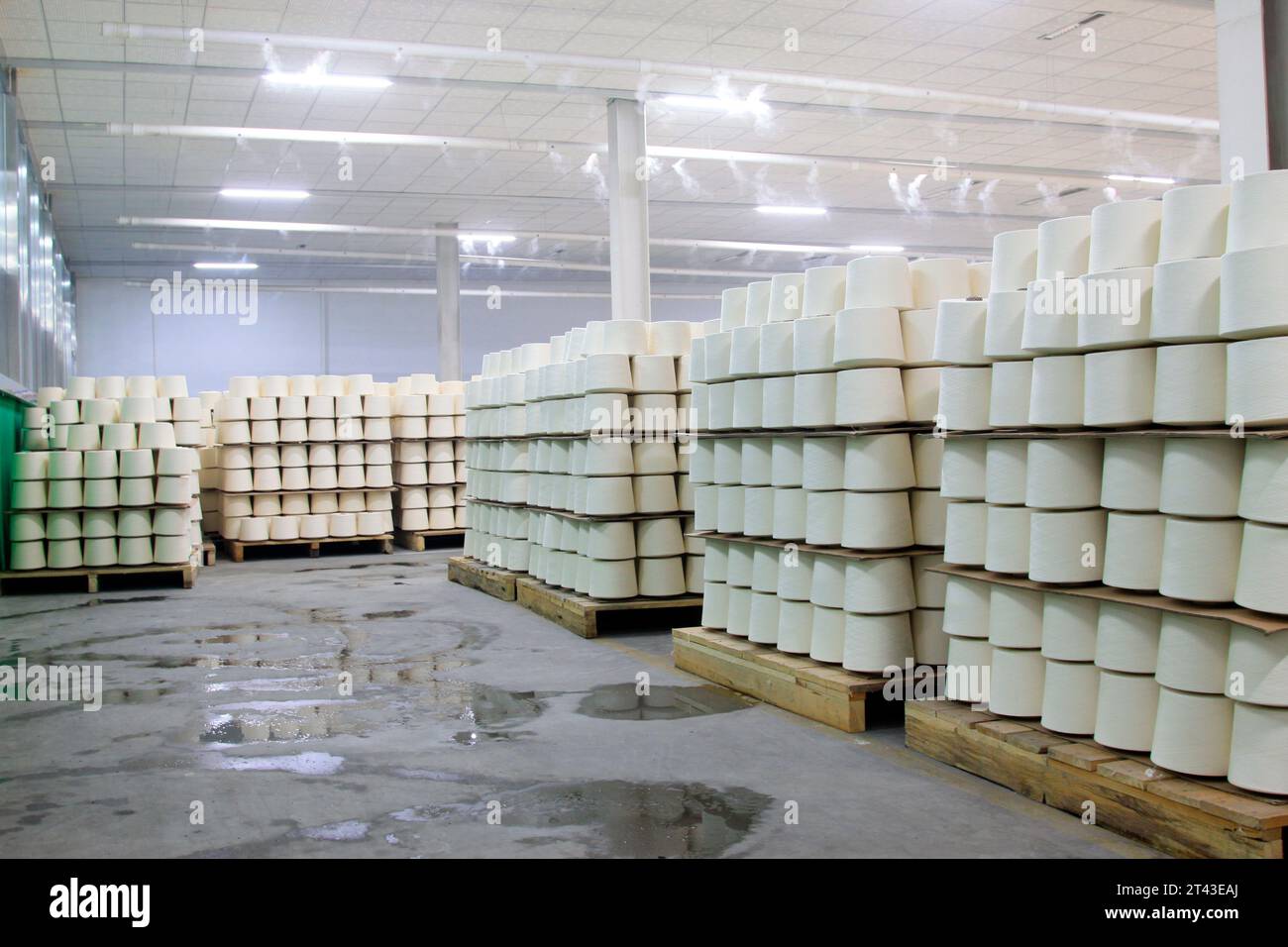 cotton group on a spinning production line in a factory Stock Photo - Alamy
