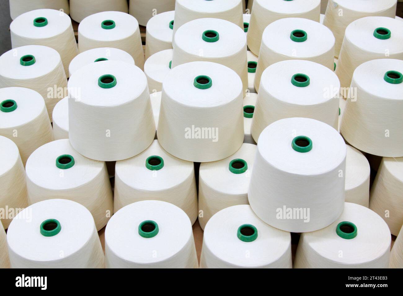 cotton group on a spinning production line in a factory Stock Photo - Alamy