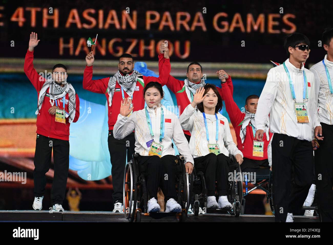 Hangzhou, China's Zhejiang Province. 28th Oct, 2023. Athletes parade ...