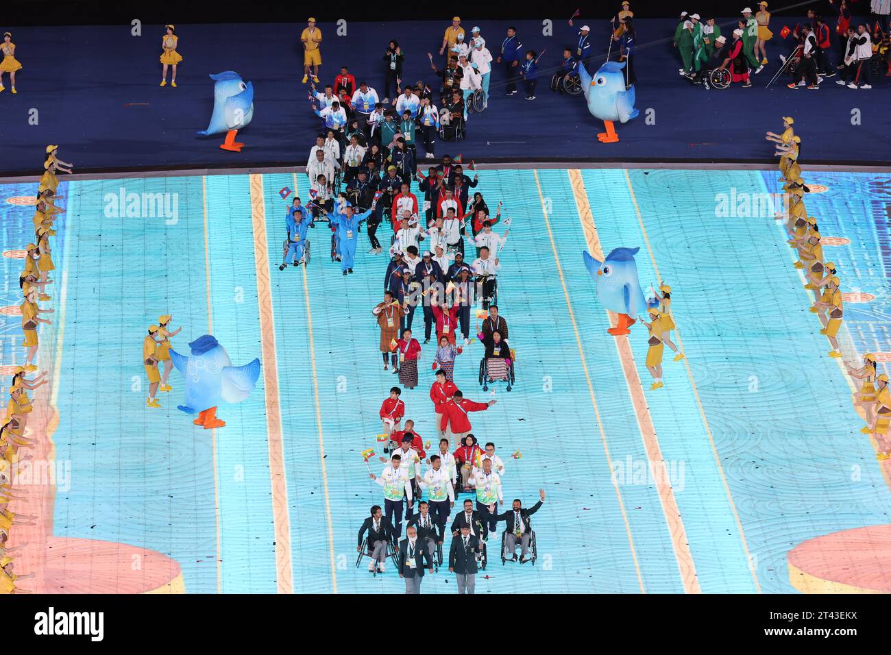 Hangzhou, China's Zhejiang Province. 28th Oct, 2023. Athletes parade ...