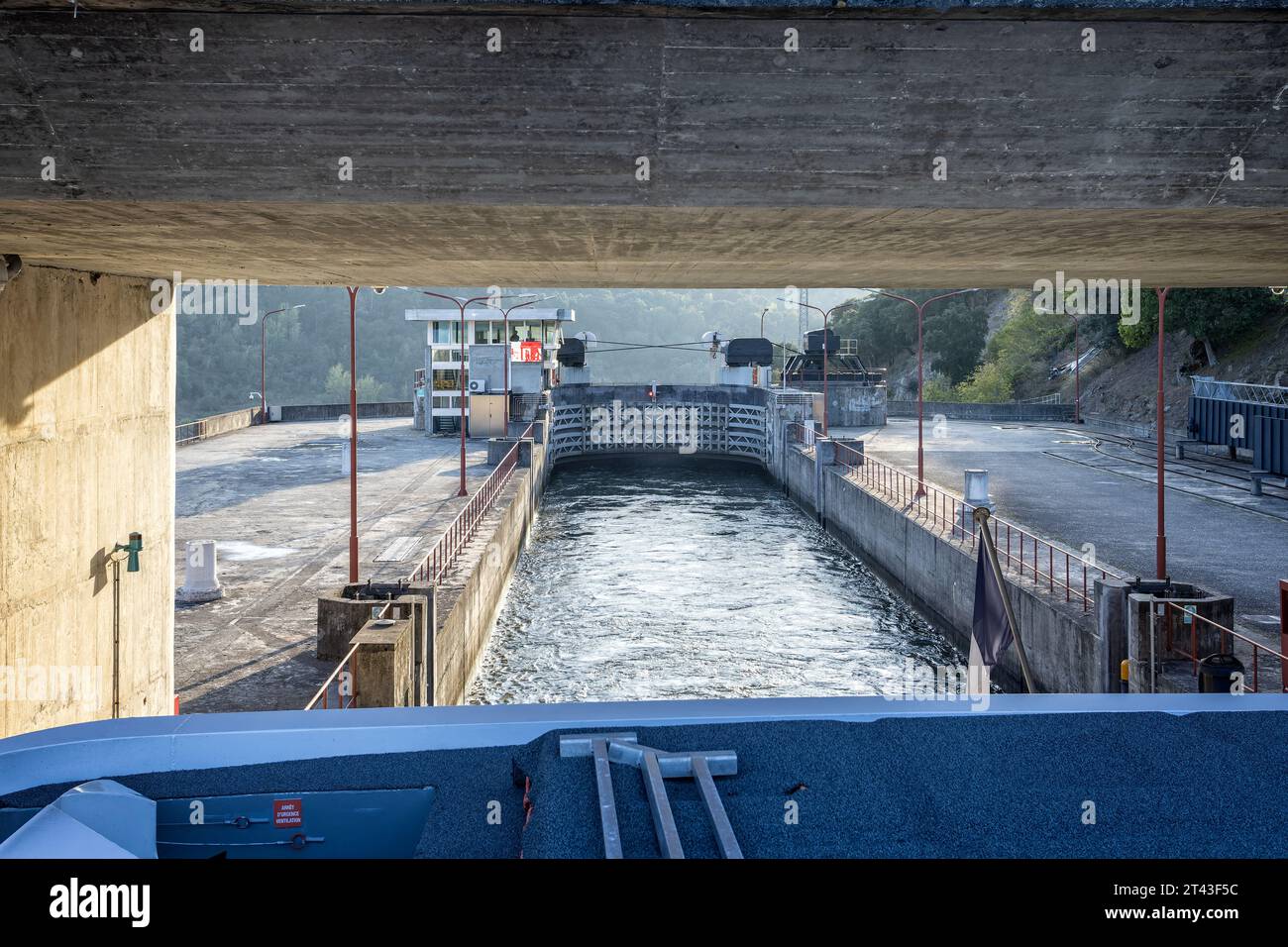 In the Carrapatelo Lock on the River Douro, Tras-Os-Montes, Portugal on ...