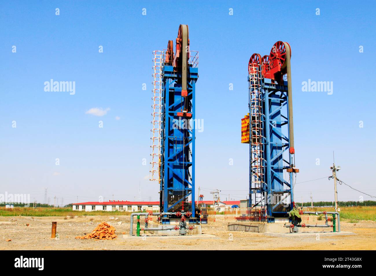 CAOFEIDIAN - MAY 2: frame type pumping unit in the JiDong oilfield, on ...