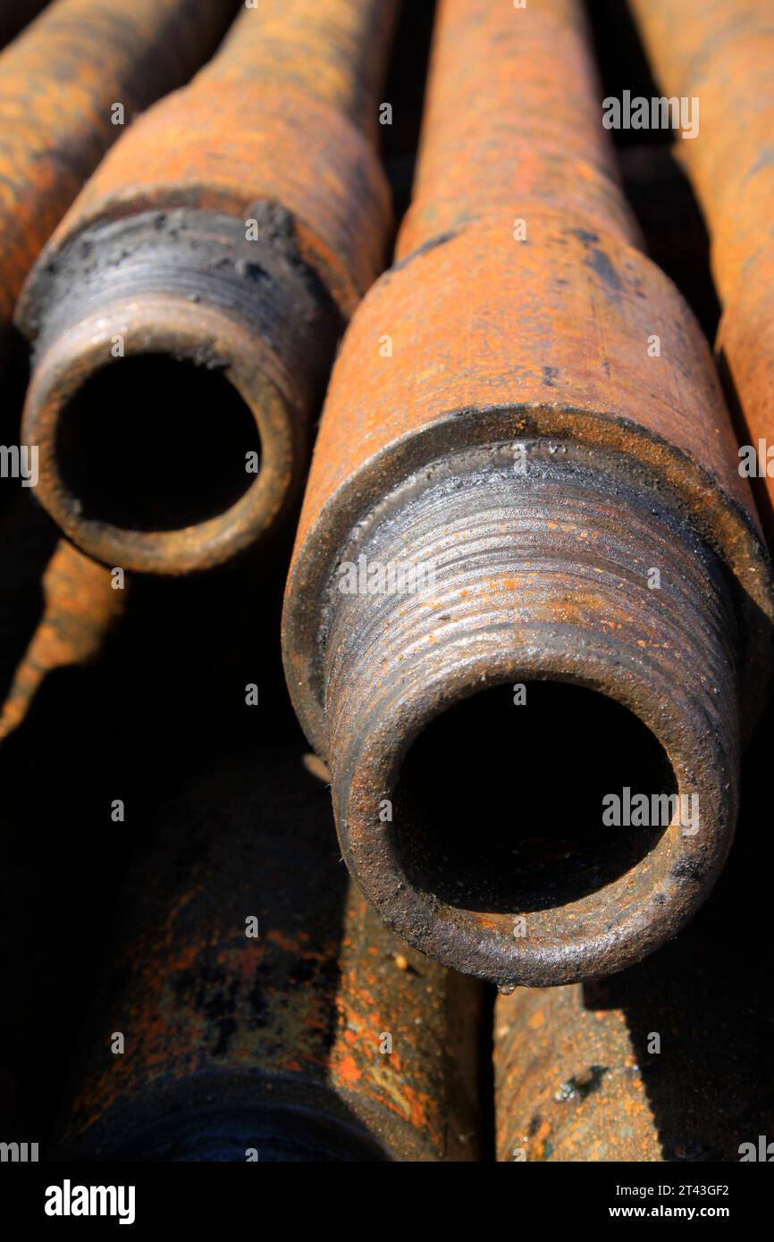 oxidation rust full of oil pipeline, closeup of photo Stock Photo - Alamy