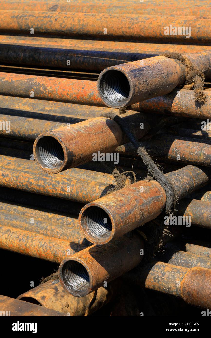 oxidation rust full of oil pipeline, closeup of photo Stock Photo - Alamy