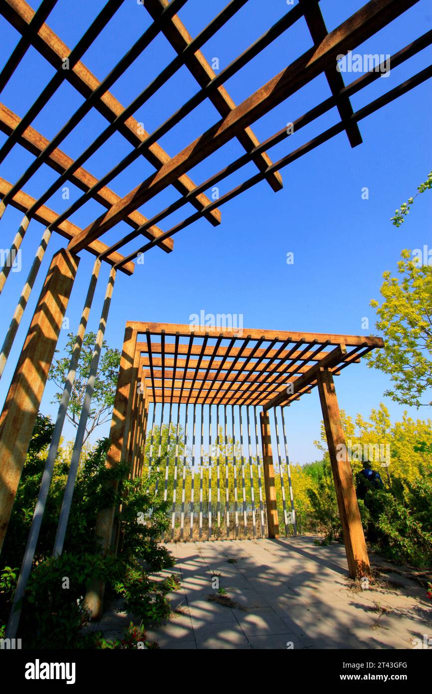 Oxidation rust steel beams in the park, closeup of photo Stock Photo ...
